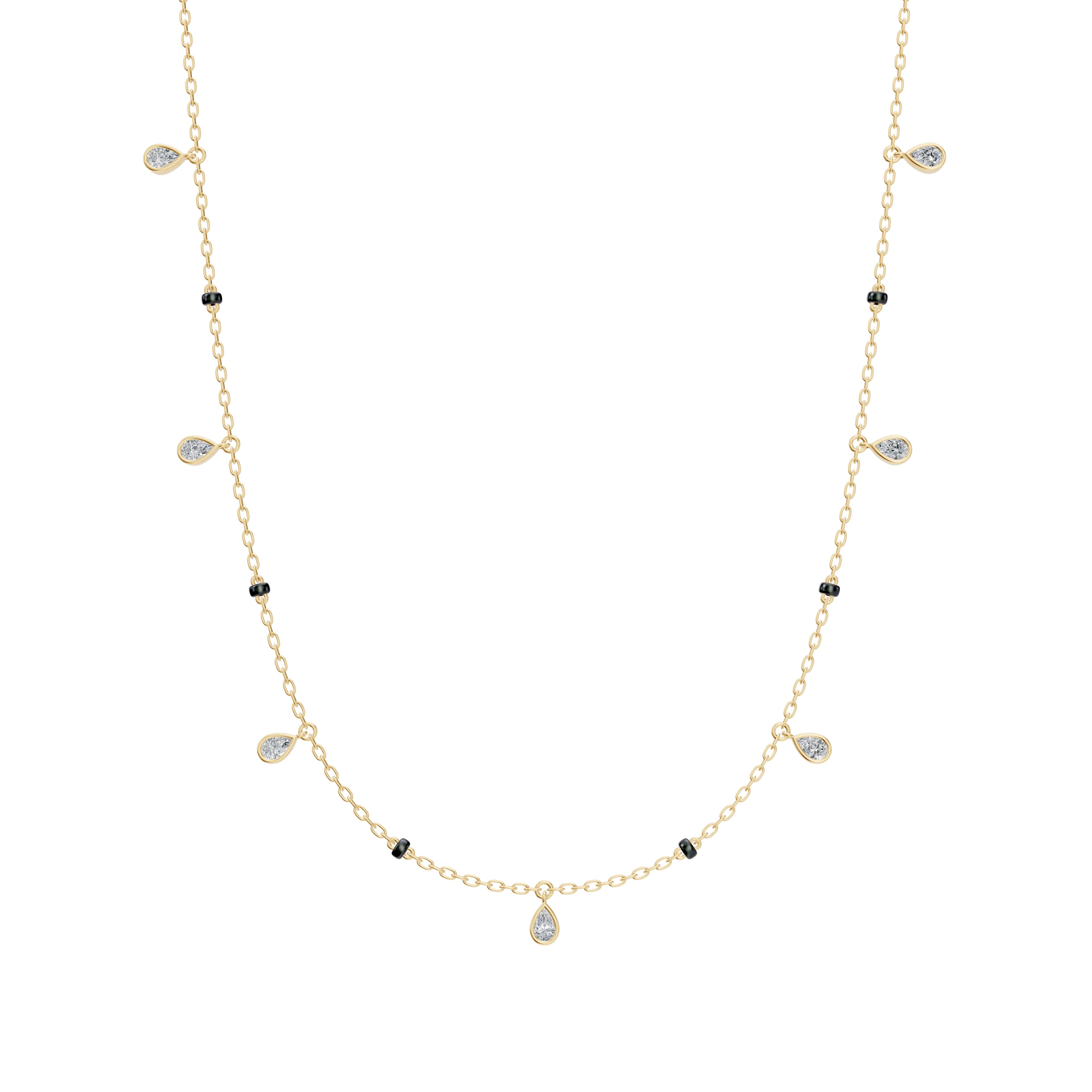 Shivani Necklace | Dangling Bezel Pear Lab Diamond Mangalsutra – Modern ...